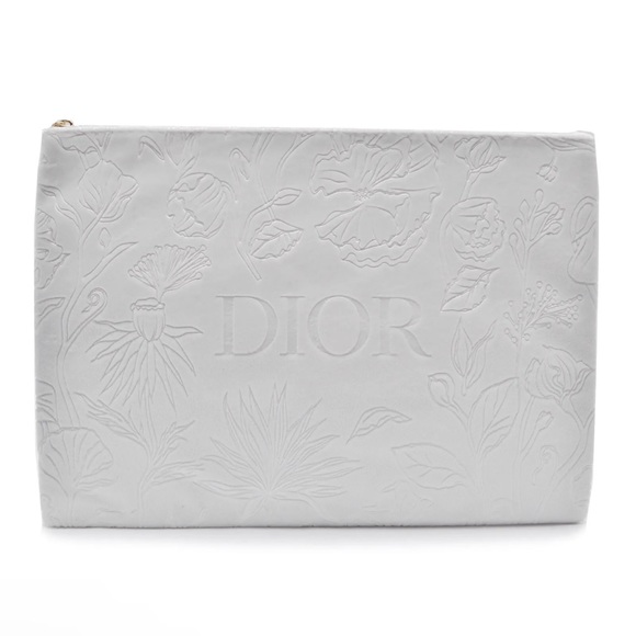 Dior | Bags | Christian Dior Beauty White Floral Trousse Cosmetic Pouch ...